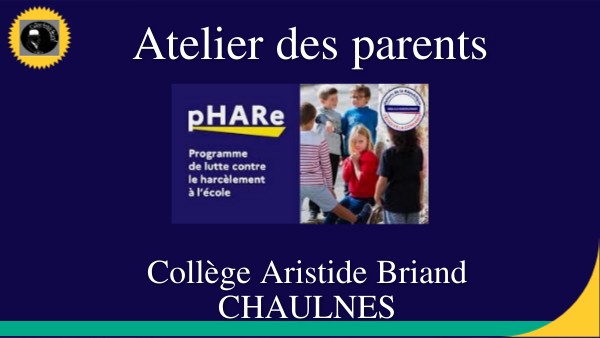 Atelier des parents PHARE | Genially