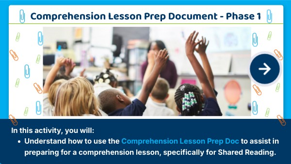 Comprehension Lesson Prep Document - Phase 1 | Genially