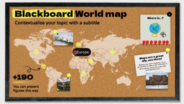 Blackboard World map | Genially