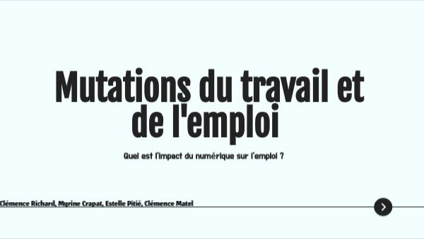 Mutations du travail et de l'emploi | Genially
