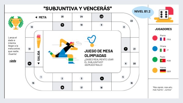 JUEGO DE MESA SUBJUNTIVO | Genially