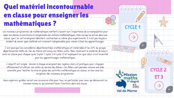 Quel matériel incontournable en classe pour enseigner les mathématiques ? | Genially