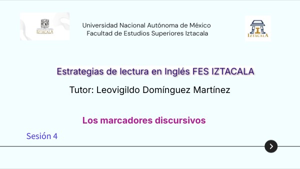 Session 4. Estrategias de lectura en Inglés FES IZTACALA | Genially