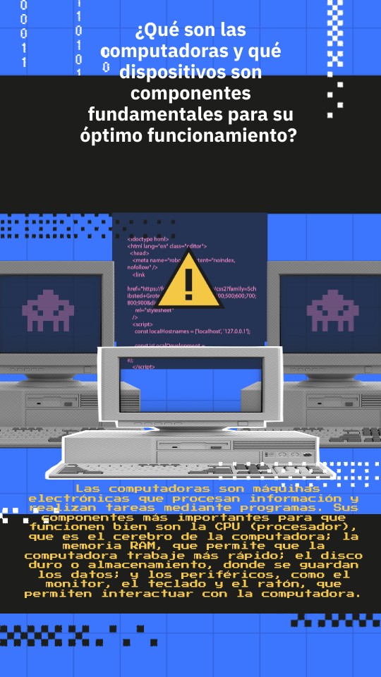 Las computadoras son máquinas electrónicas que procesan información y realizan tareas mediante ...