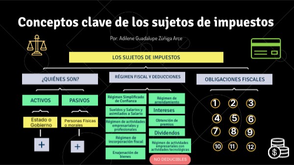 Conceptos clave de los sujetos de impuestos | Genially