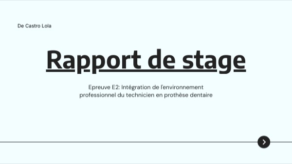Rapport de stage | Genially