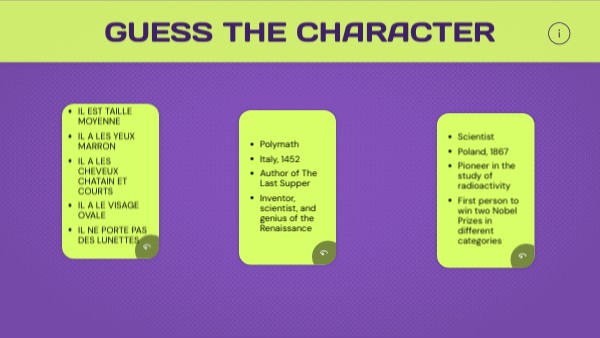 guess the character | Genially