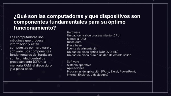 ¿Qué son las computadoras y qué dispositivos son componentes ...