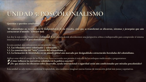 Unidad 5: POSCOLONIALISMO | Genially