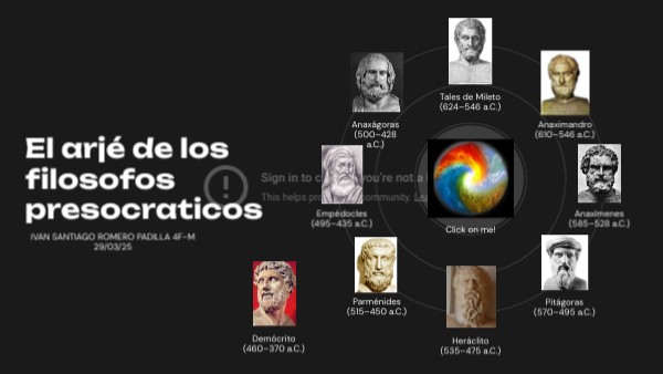 El arjé de los filosofos presocraticos | Genially