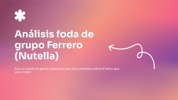 Análisis foda de grupo Ferrero (Nutella) | Genially