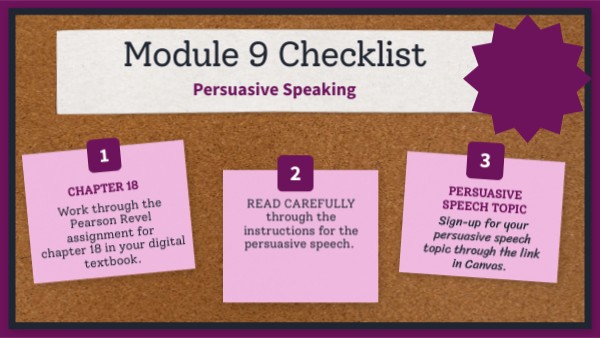 Module 9 Checklist | Genially