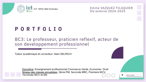 BC3: Le professeur, praticien reflexif, acteur de son developpement professionnel | Genially