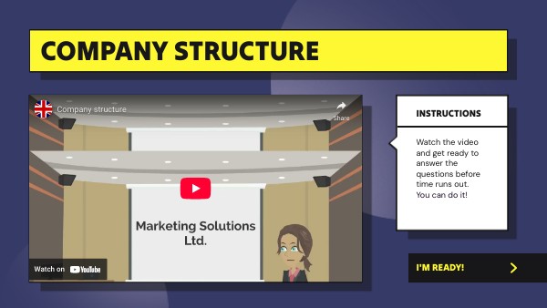 Pro B1 mod 1 company structure | Genially