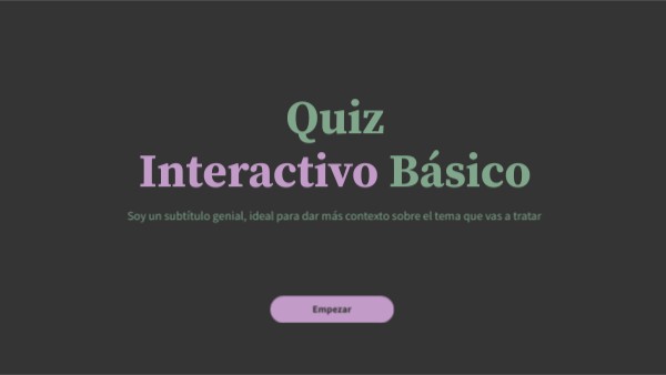 Quiz Interactivo básico | Genially