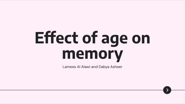 Effect of age on memory | Genially