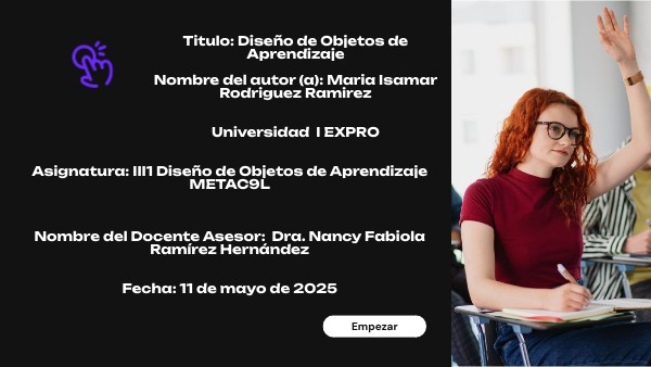 Titulo: Diseño de Objetos de Aprendizaje Nombre del autor (a): Maria ...