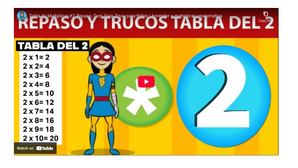 Tabla de Multiplicar #2, Repaso, Test, Quiz, Trivia para Niños | Apren ...