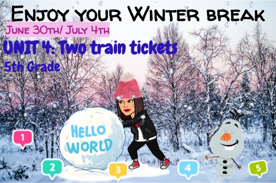 5th grade (June 30th/July 4th) UNIT 4: Two train tickets | Genially