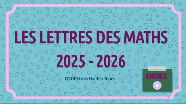 Lettre des maths 25/26 | Genially