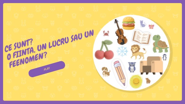 CE SUNT? O FIINTA, UN LUCRU SAU UN FEENOMEN? | Genially