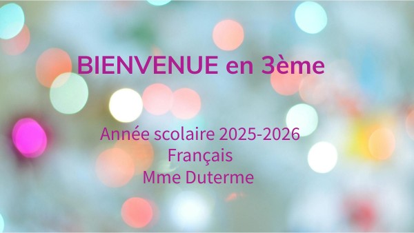 rentrée 3eme | Genially