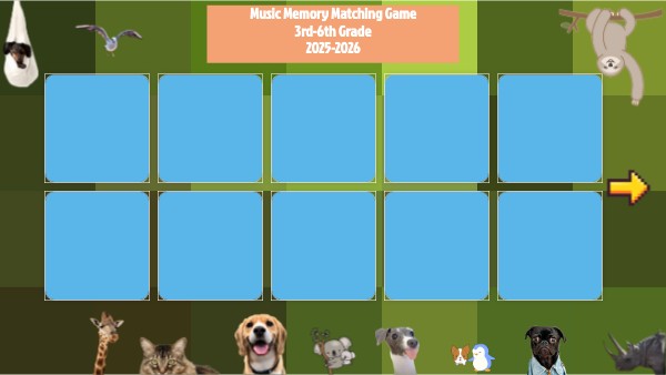 PREVIEW - Music Memory Matching Game (3rd-6th) 2025-2026 | Genially