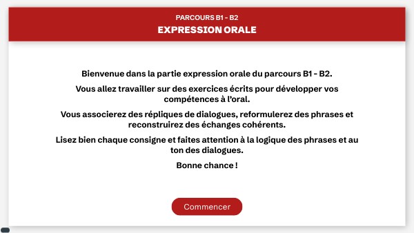 Parcours B1 - B2 : Expression orale | Genially