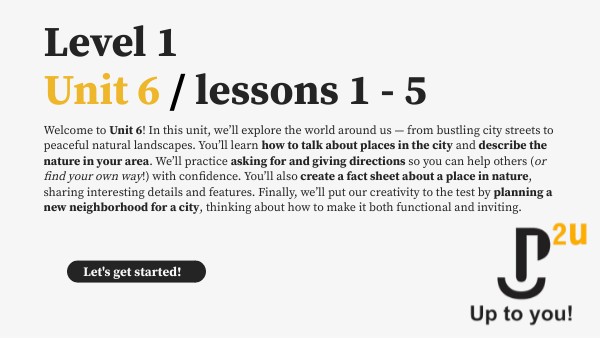 Level 1 Unit 6 / lessons 1 - 5 | Genially