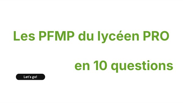 Quiz PFMP V1 | Genially