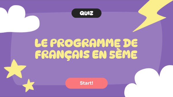 Le Programme De Français En 5ème Genially