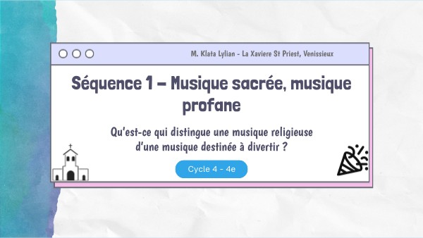 Séquence 1 Musique sacrée, musique profane | Genially