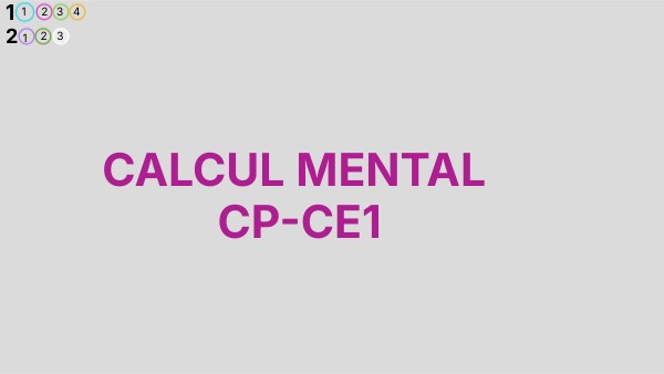 calcul mental CP CE1 | Genially