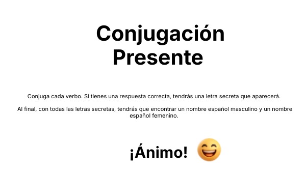 Conjugación Presente | Genially
