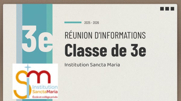 Réunion parents - 3e | Genially