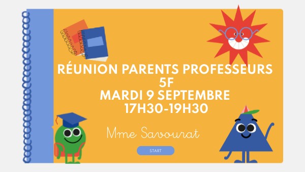 Rentrée 2025 5eF parents | Genially