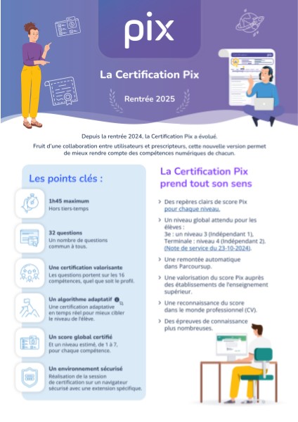 La certification Pix - Rentrée 2025 | Genially