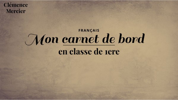 Mon carnet de bord | Genially