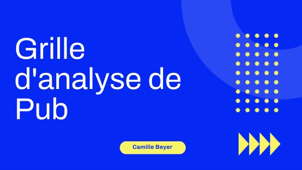 Grille d'analyse de Pub | Genially
