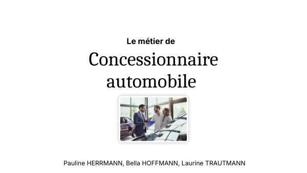 Concessionnaire automobile | Genially