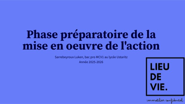 Phase préparatoire de la mise en oeuvre de l'action | Genially