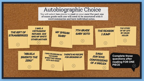 Autobiographic Choice | Genially