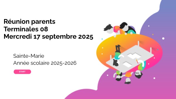 Réunion parents Terminales 08 Mercredi 17 septembre 2025 | Genially