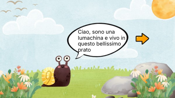 Ciao, sono una lumachina e vivo in questo bellissimo prato | Genially