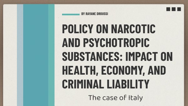 Policy on Narcotic and Psychotropic Substances: Impact on Health ...