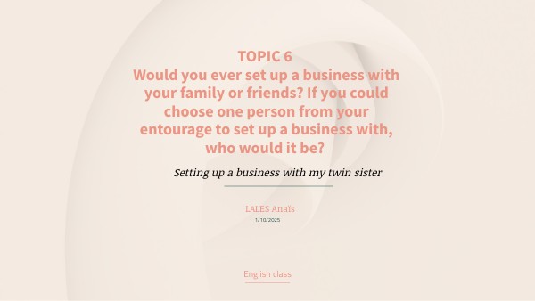 Setting up a business with my twin sister | Genially