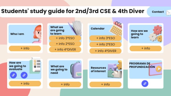 Students' study guide for 2nd/3rd CSE & 4th Diver | Genially