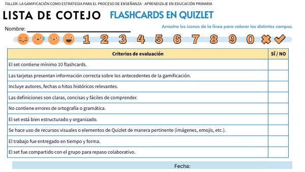 Lista de cotejo- Flashcards en Quizlet | Genially