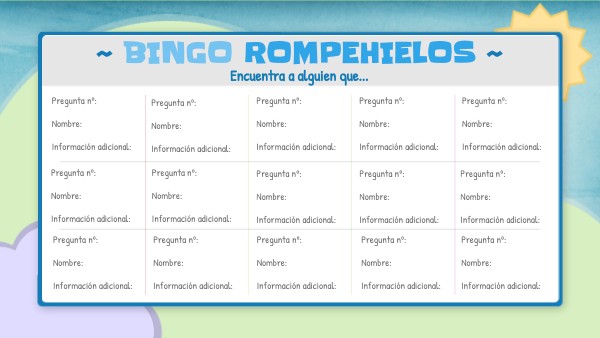 ~ Bingo rompehielos ~ | Genially