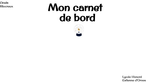 Mon carnet de bord | Genially